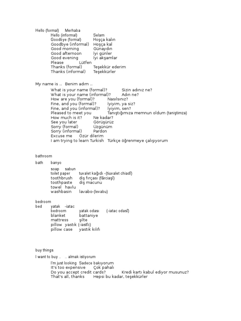 Learn Turkish Easy | PDF