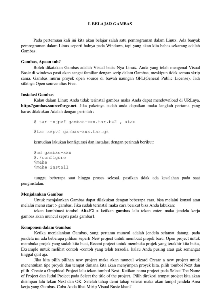 Belajar Gambas | PDF