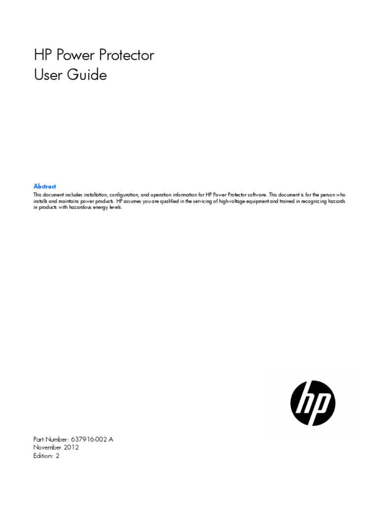 User Guide HP Power Protector | PDF | Installation (Computer Programs ...