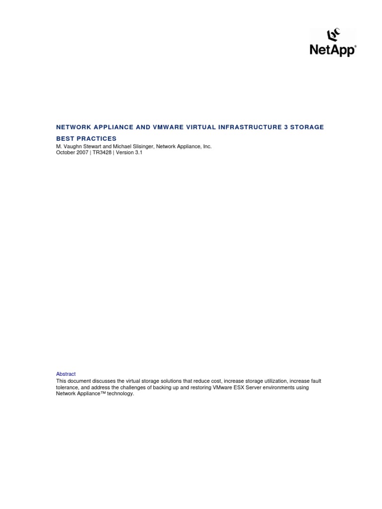 NetApp NFS Best Practices | PDF | Virtual Machine | Computer Data Storage