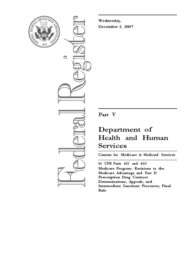 FC Compliance Reg Dec2007 | Download Free PDF | Medicare Part D ...