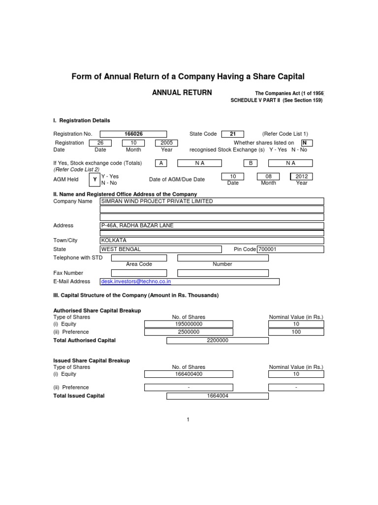 Sample Annual Return | PDF | Corporations | Stock Market Sample Annual Return | PDF | Corporations | Stock Market