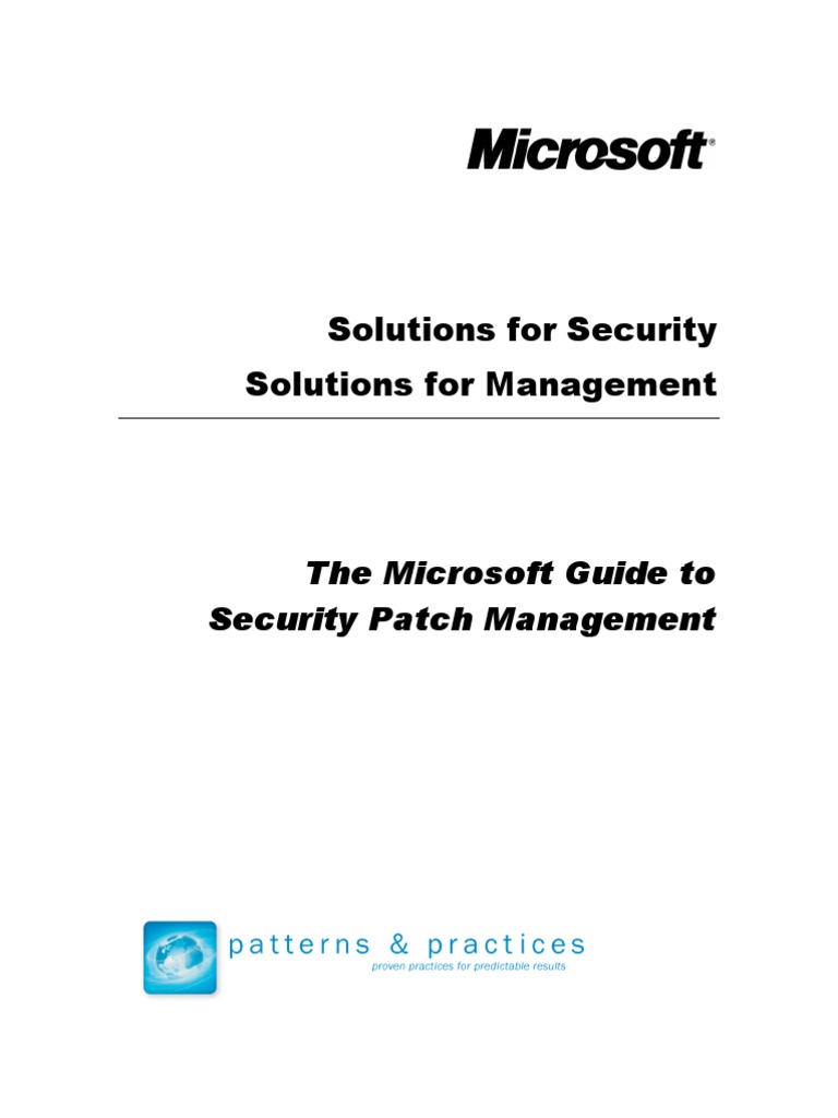 Microsoft Guide To Security Patch Management - Solutions For Management ...