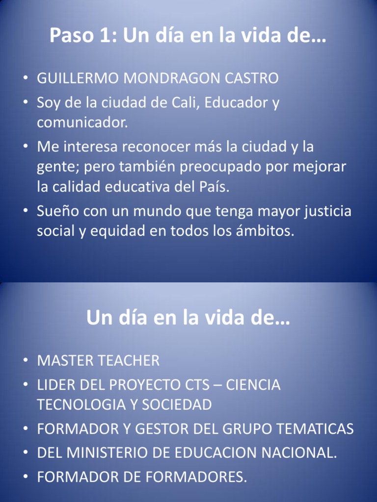 Un Día en la Vida de un Educador | PDF