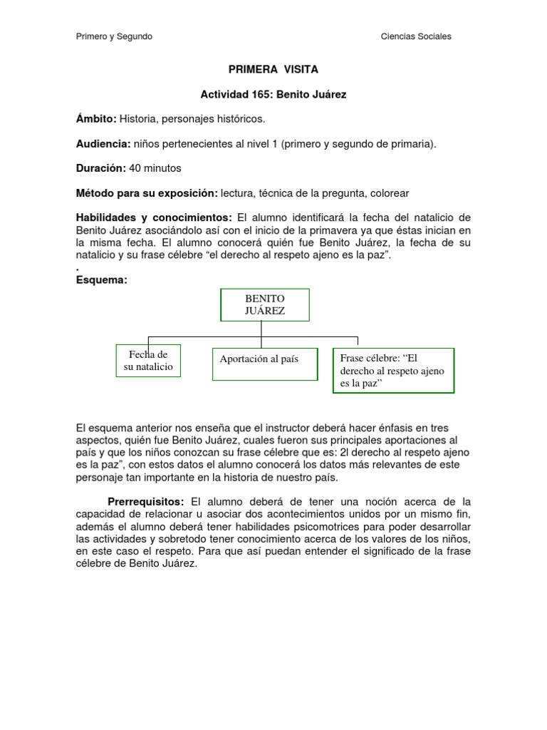 Actividades para el Natalicio de Juárez | PDF | Educación avanzada ...