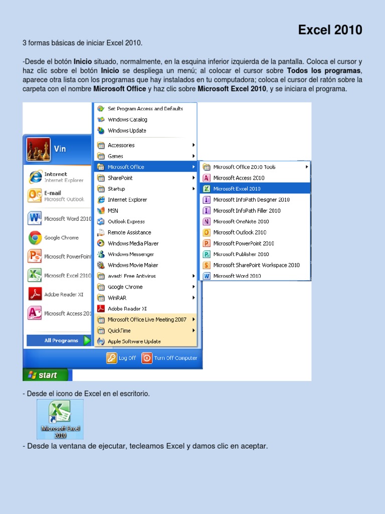 Inicio Excel | PDF | Point and Click | Ventana (informática)