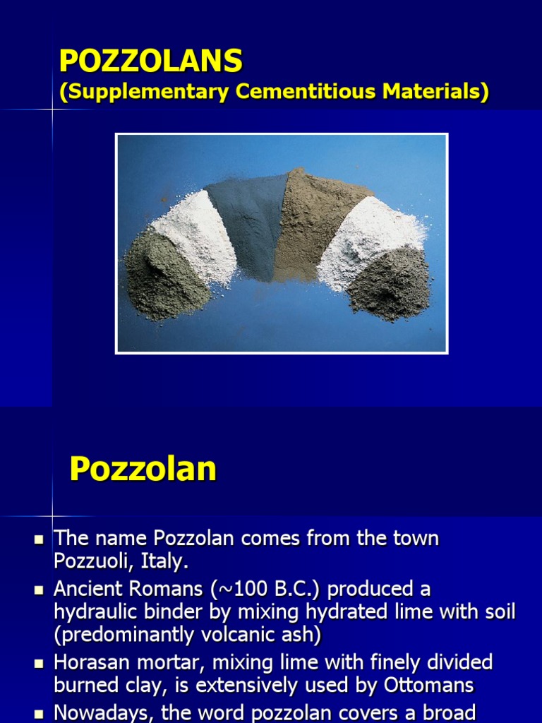 POZZOLANS: SUPPLEMENTARY CEMENTITIOUS MATERIALS | PDF | Fly Ash ...