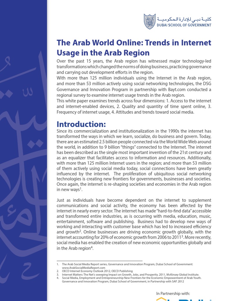 The Arab World Online: Trends in Internet Usage in The Arab Region ...