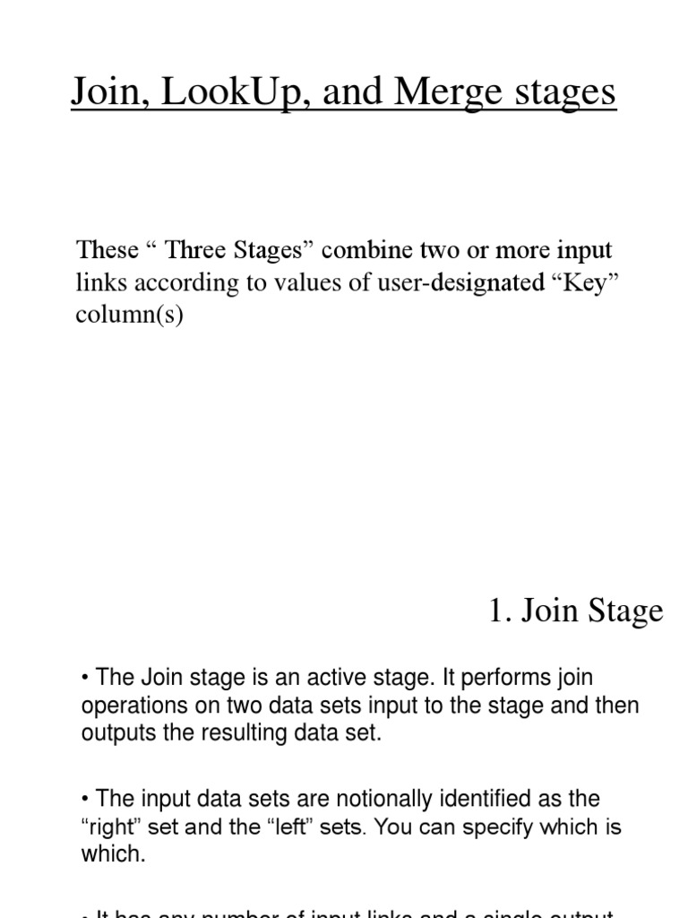 5-Join LookUp and Merge Stages | Download Free PDF | Table (Database ...