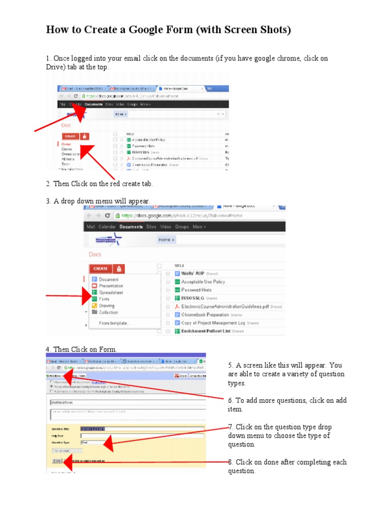 Google Forms Instructions | PDF