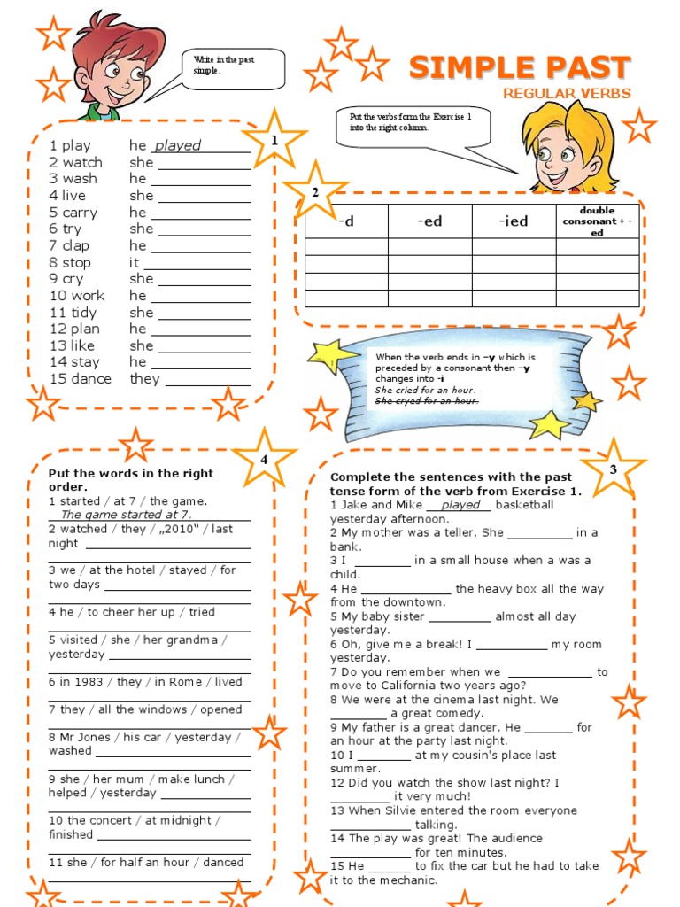 Simple Past Tense Regular Verbs