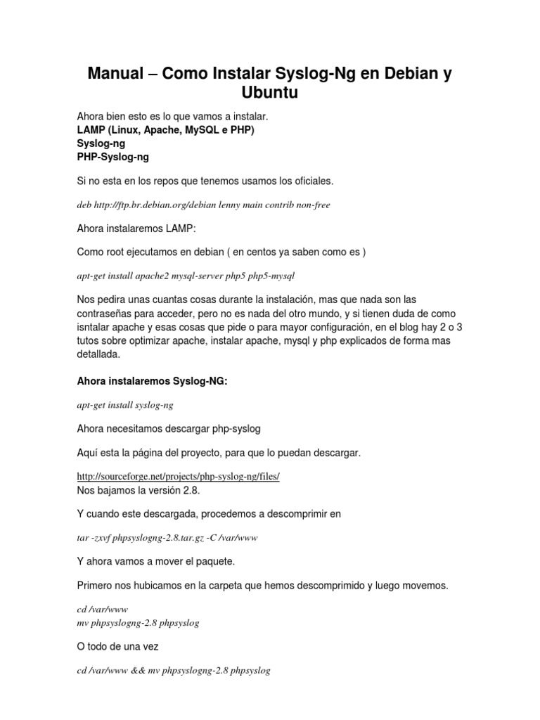 Comprehensive Guide To Installing Syslog Ng Lamp Stack And Php Syslog Ng On Debian And Ubuntu