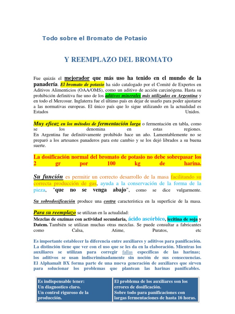 Todo Sobre El Bromato de Potasio, Es Un Oxidante | PDF | Bioquímica ...