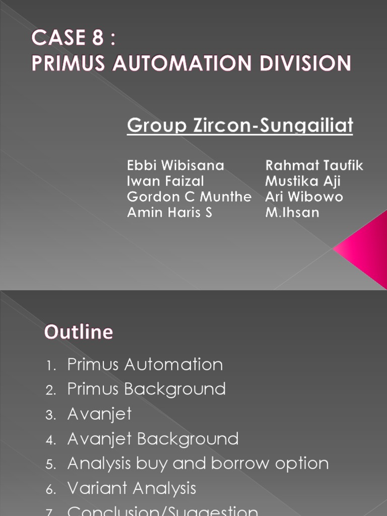 CASE 8 Primus Automation Division | PDF | Ekuitas (Keuangan) | Tingkat Pengembalian Internal