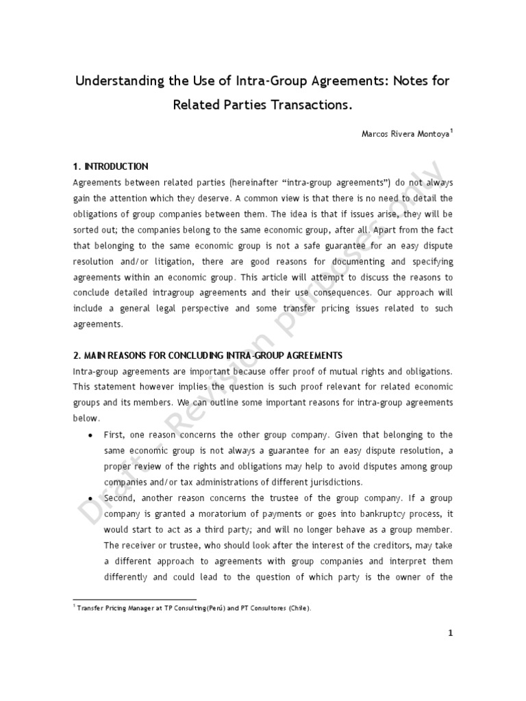 Intra-Group Agreements Explained | PDF | License | Cost