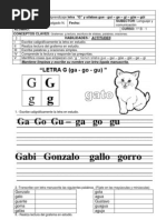 Actividades para aprender la letra G | PDF