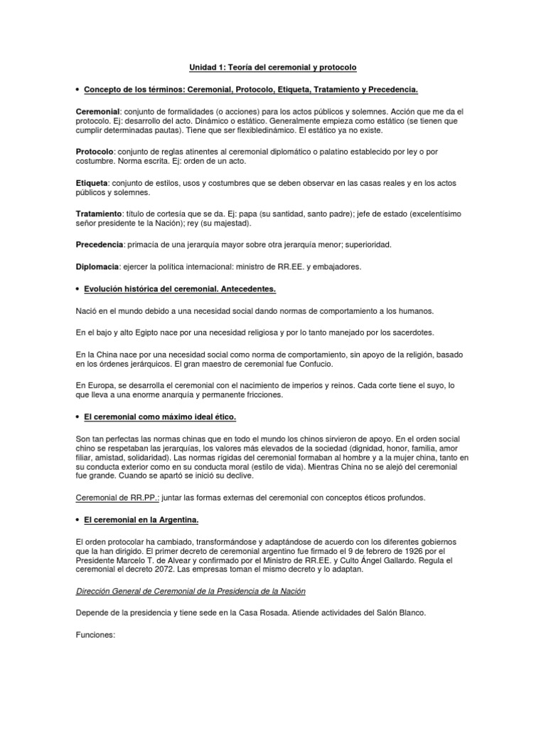 Teoría Del Ceremonial y Protocolo | PDF | Monarca | Cónsul (representante)