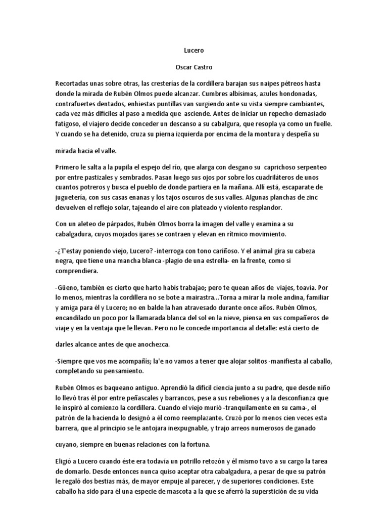 Lucero - Oscar Castro | PDF | Caballos | Naturaleza