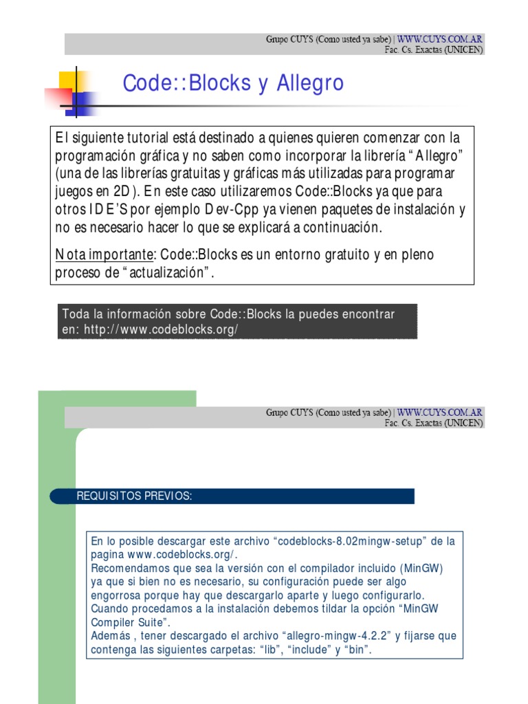 Allegro Code Blocks | PDF