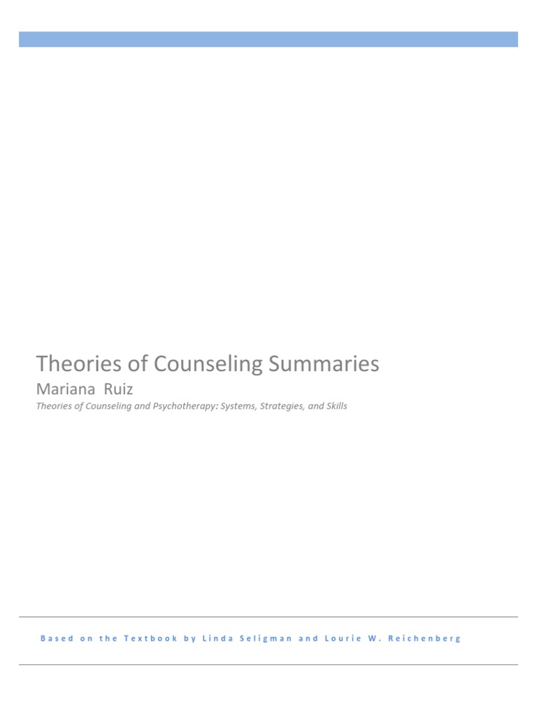 Overview of Counseling Theories | PDF | Humanistic Psychology ...