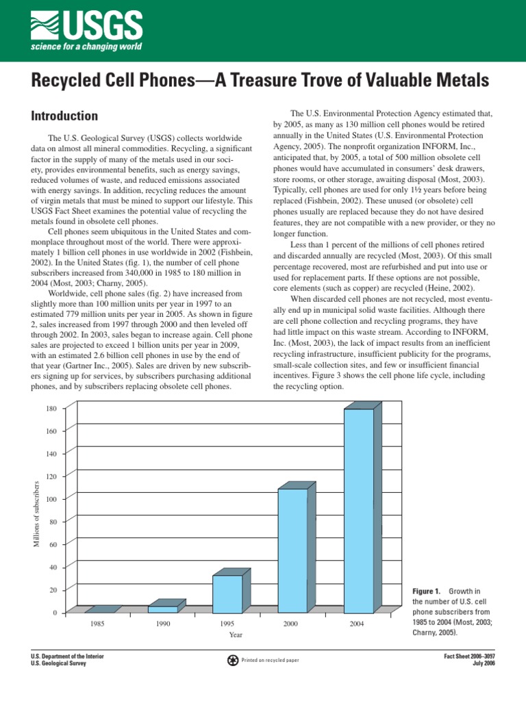 Recycled Cell Phones-A Treasure Trove of Valuable Metals | PDF