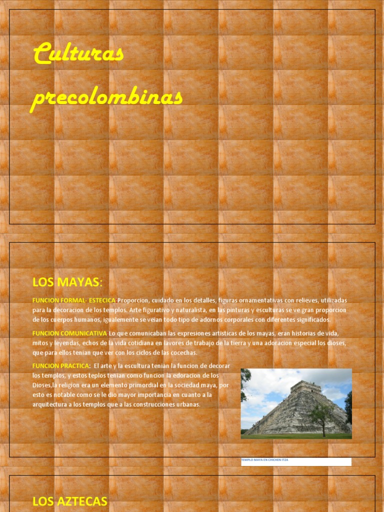 Linea Del Tiempo Culturas Precolombinas | PDF | Civilización maya | Escultura