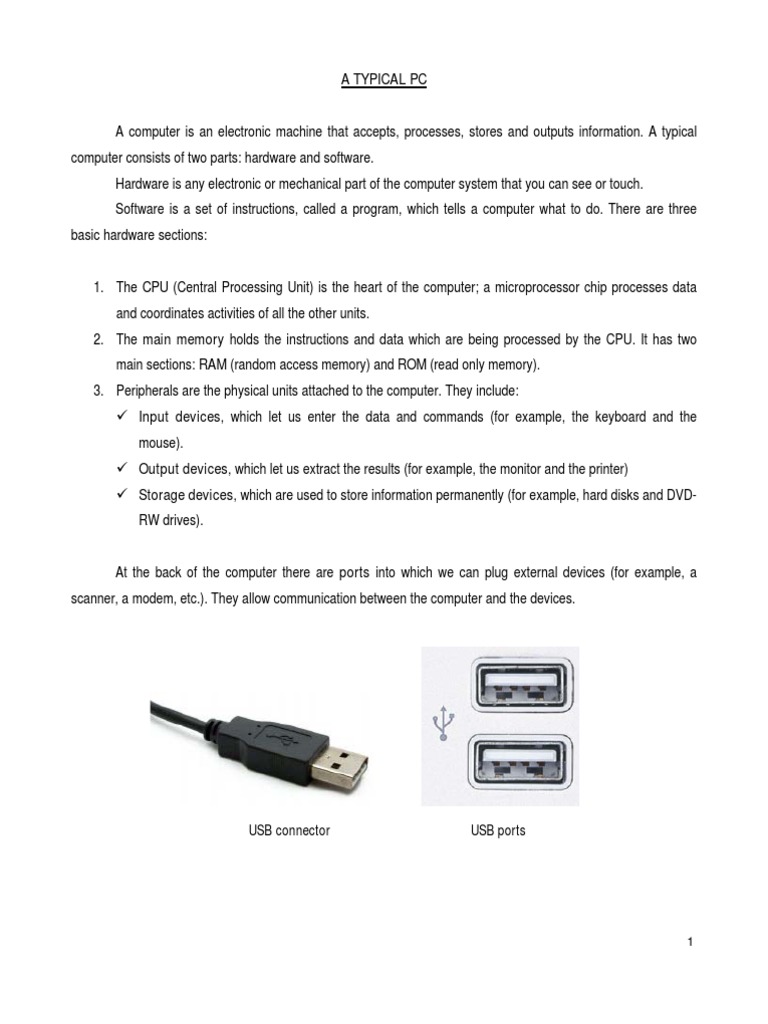 A Typical PC (Escuela TIC Inglés I) | Download Free PDF | Personal ...