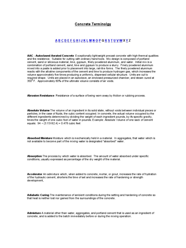 Concrete Terminology.pdf | Concrete | Cement