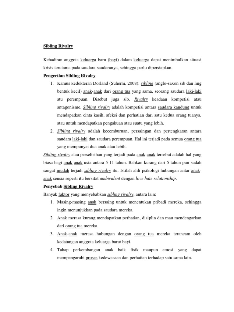 Sibling Rivalry | PDF