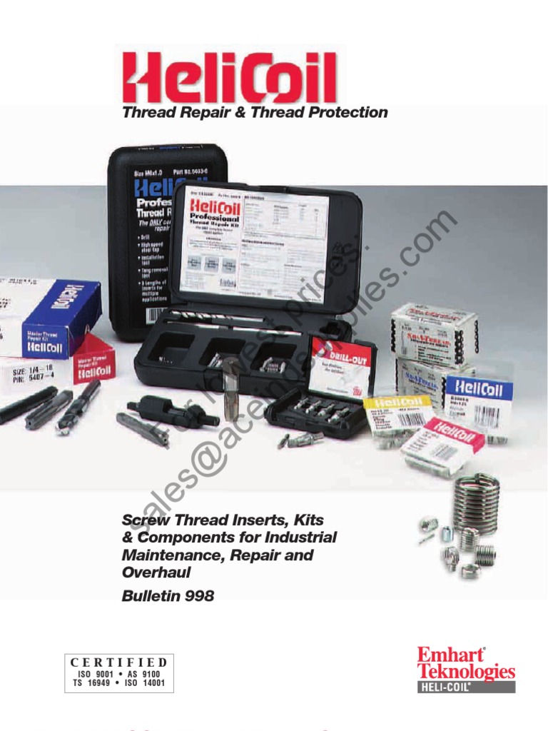 HeliCoil Thread Repair Kits | PDF | Screw | Tools