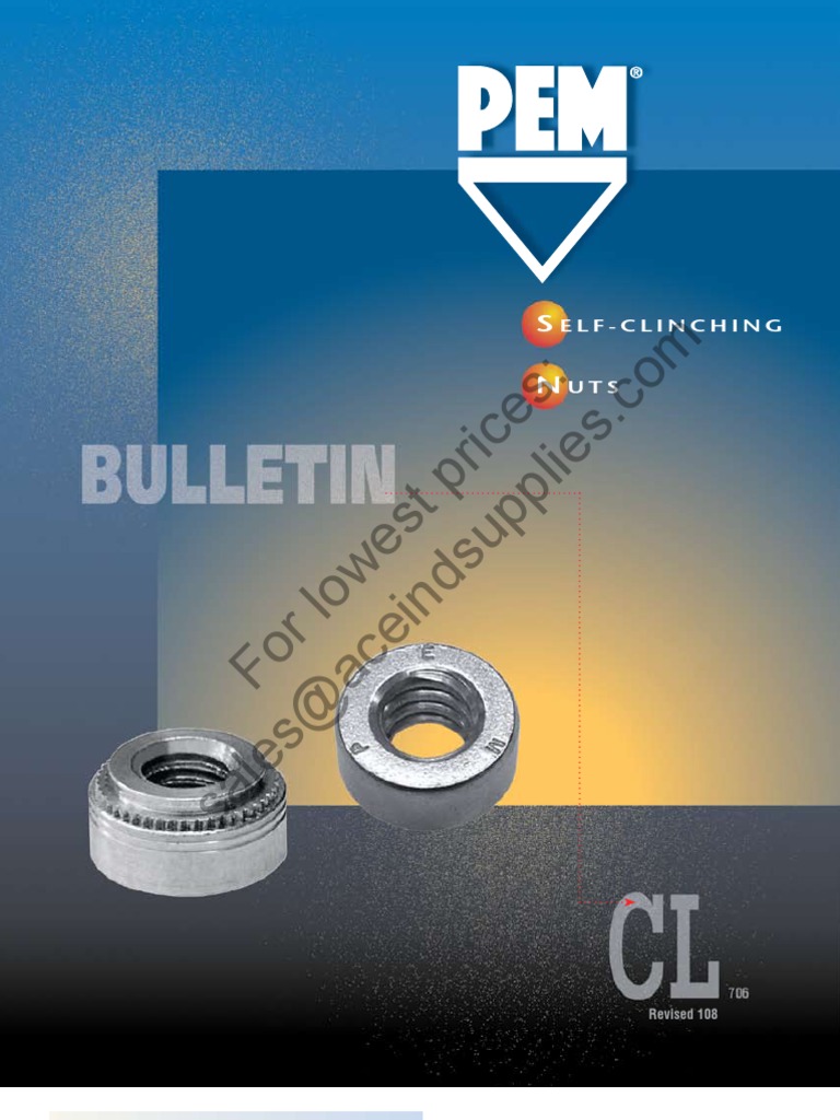 PEM Self Clinching Nuts CL Series | PDF | Sheet Metal | Nut (Hardware)