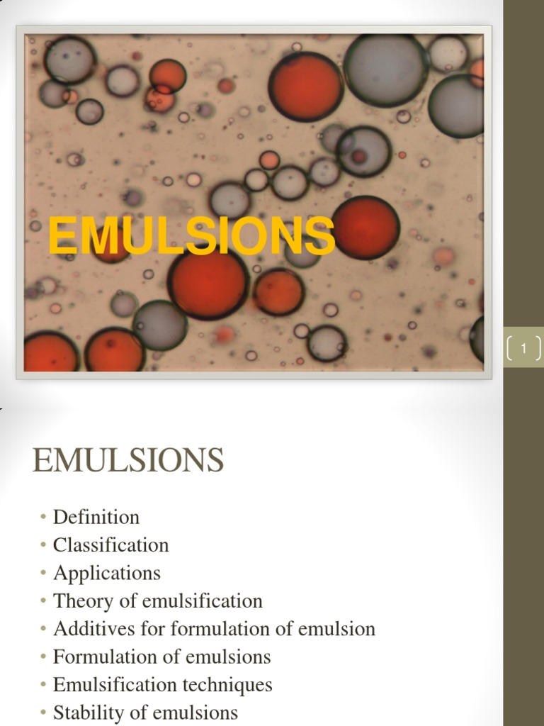 Emulsions | Emulsion | Surfactant