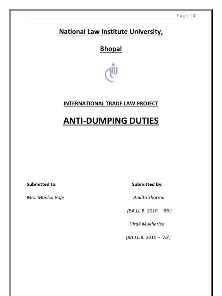 International Trade Law Pdf Dumping Pricing Policy World Trade