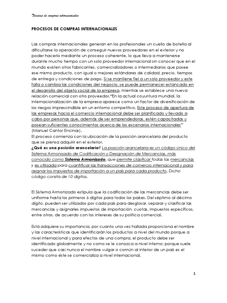 Procesos de Compras Internacionales | PDF | El comercio internacional ...