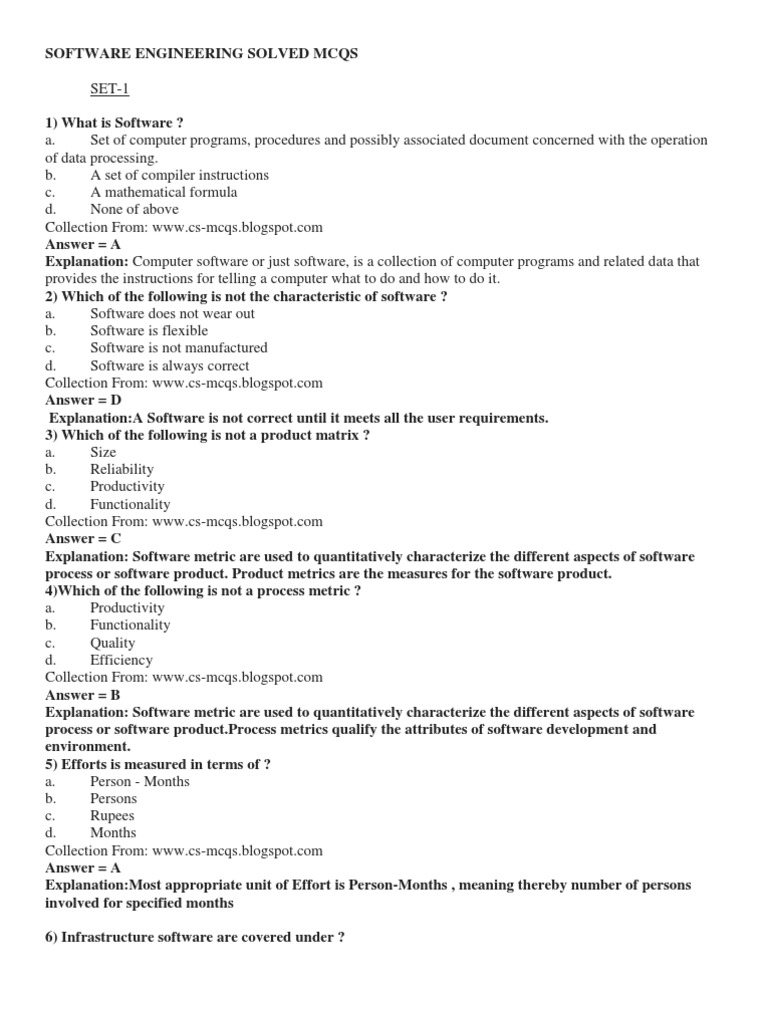 Software Engineering Solved Mcqs | PDF | Software Development ... Software Engineering Solved Mcqs | PDF | Software Development ...