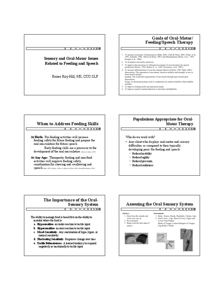 Oral-Motor Therapy for Feeding & Speech | PDF | Sensory Processing ...