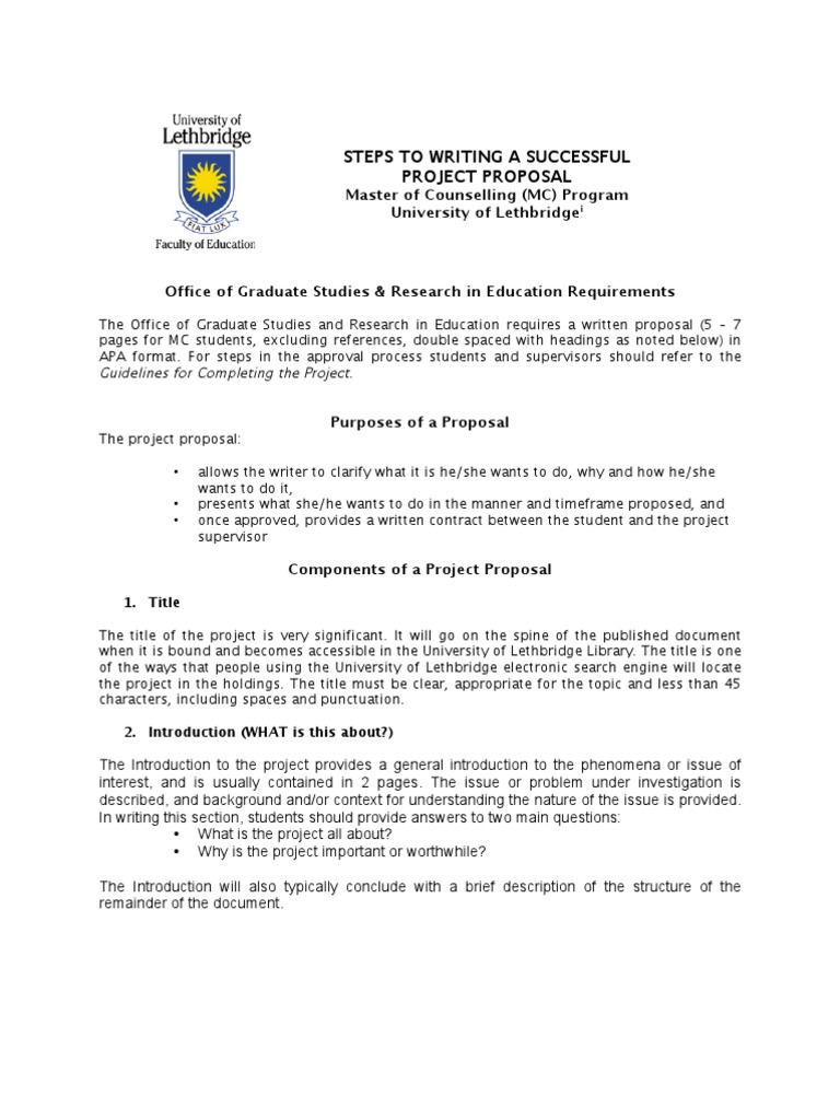 Steps To Project Proposal | PDF | Literature Review | Graduate School