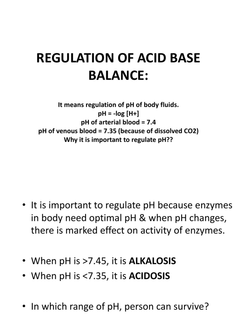 Acid-Base Balance Regulation Explained | PDF | Buffer Solution | Acid ...