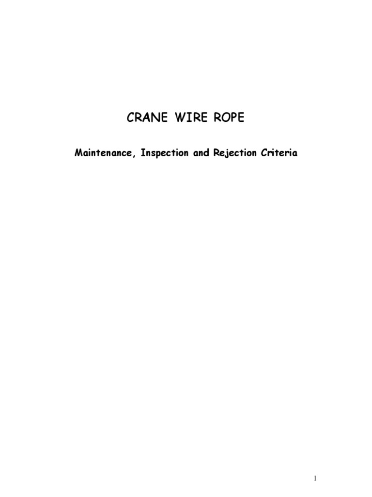 Crane Wire Rope | PDF | Rope | Wear