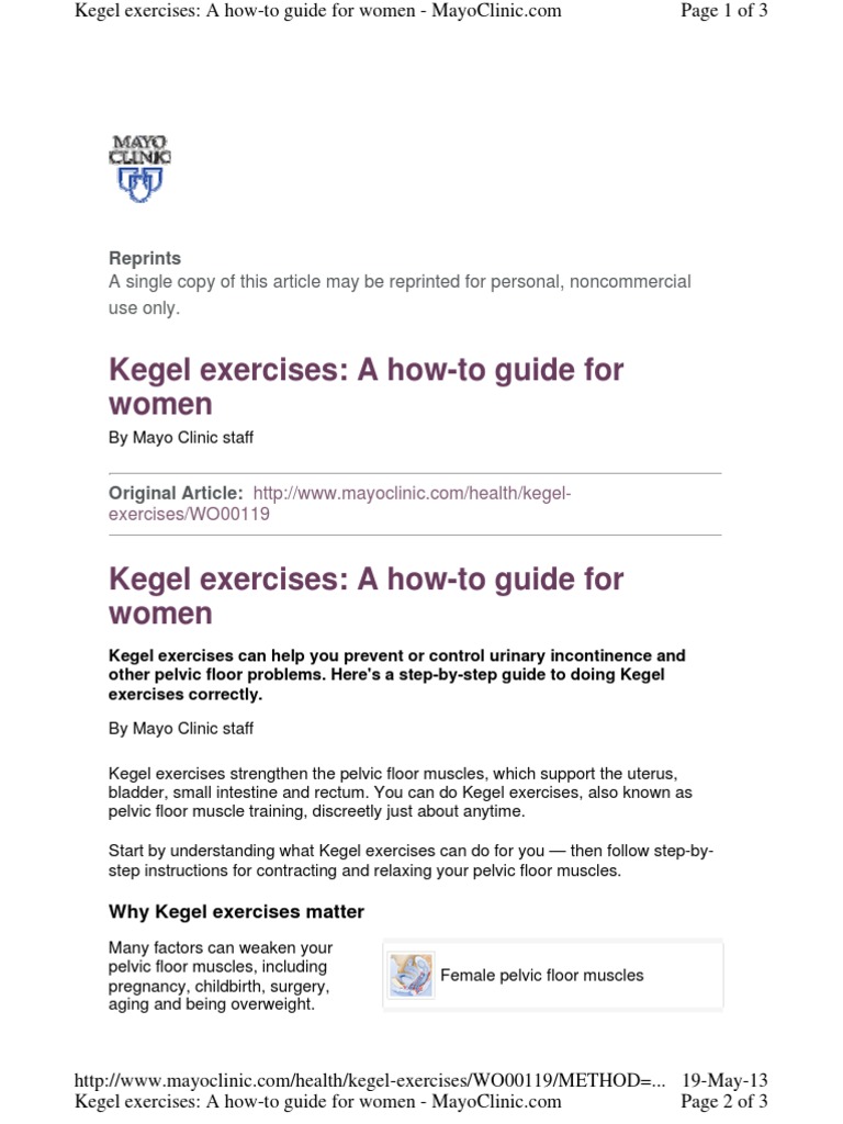 Kegel Exercises | Download Free PDF | Urinary Incontinence | Pelvis