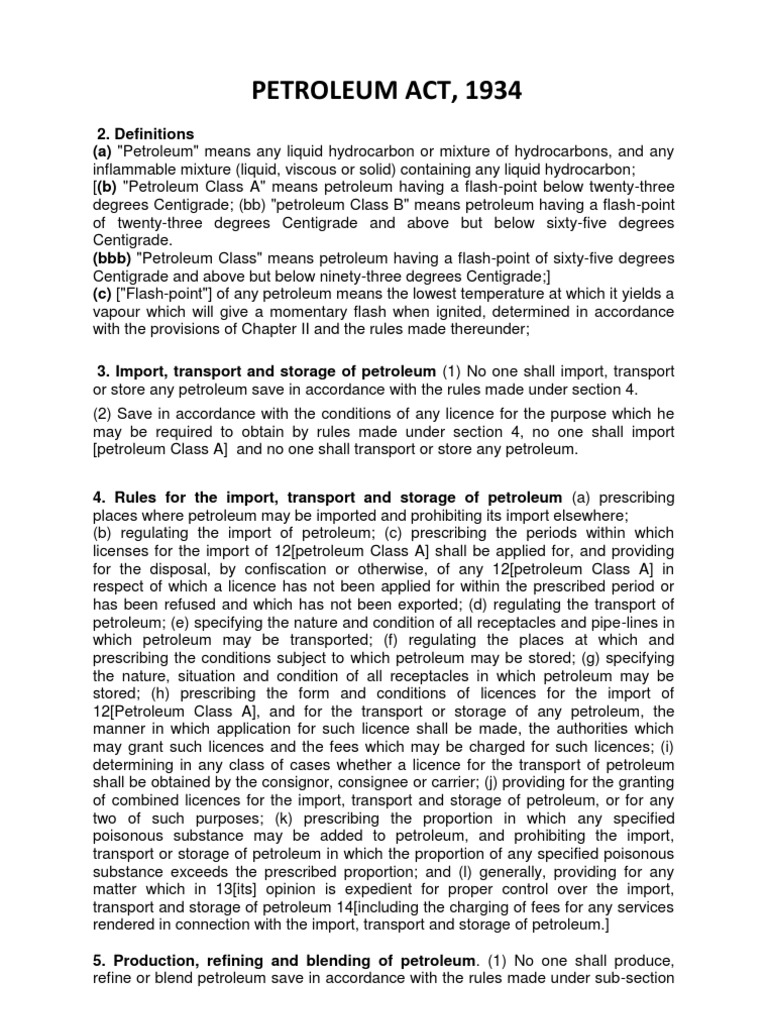 Petroleum Act and Rules Overview | PDF | Electrical Wiring | Petroleum