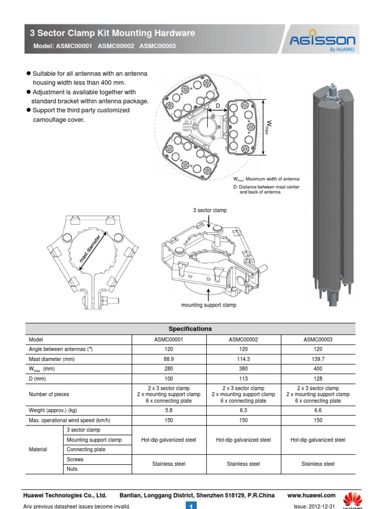 3 Sector Clamp Kit Mounting Hardware Datasheet | PDF | Technology ...