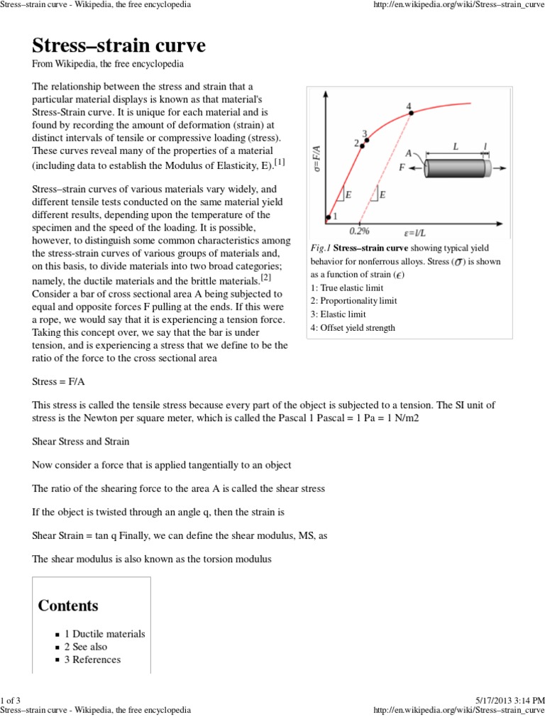 Stress-Strain Curve - Wikipedia | PDF | Deformation (Engineering ...