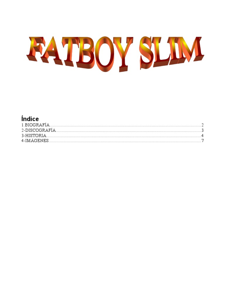 Historia y Discografía de Fatboy Slim | PDF | Musica Popular ...