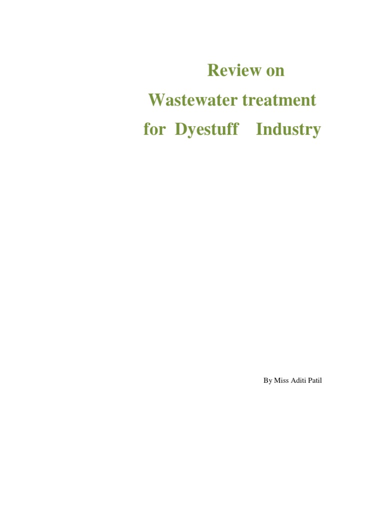 Dyestuff Wastewater Solutions | PDF | Sewage Treatment | Dye