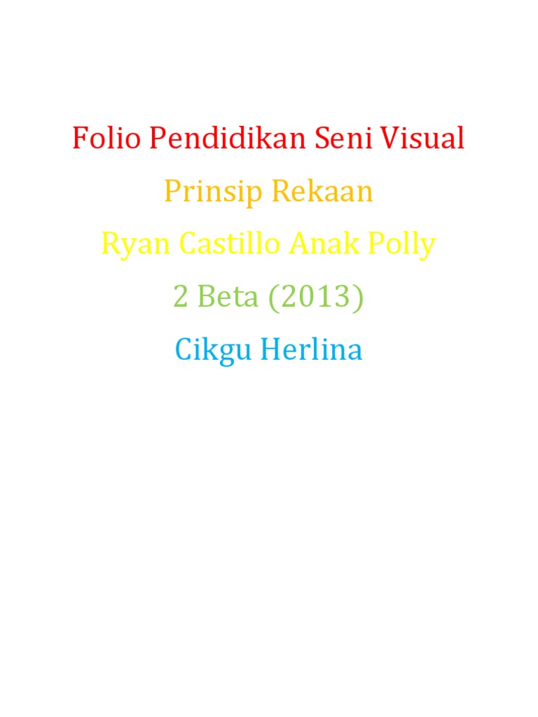 Folio Pendidikan Seni Visual | PDF