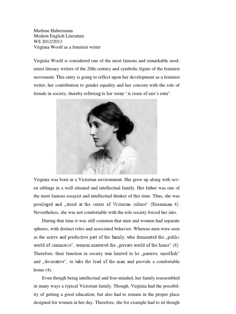 Virginia Woolf As A Feminist Writer | A Room Of One's Own | Feminism
