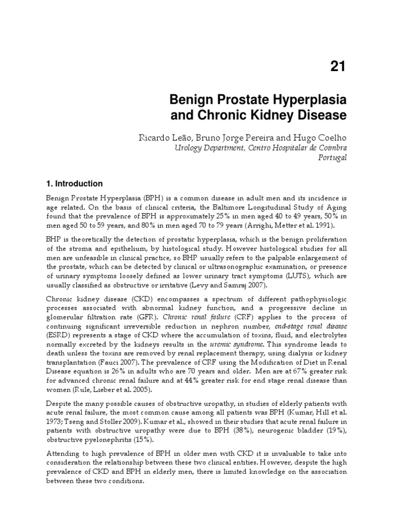 The Relationship Between Benign Prostate Hyperplasia and Chronic Kidney ...
