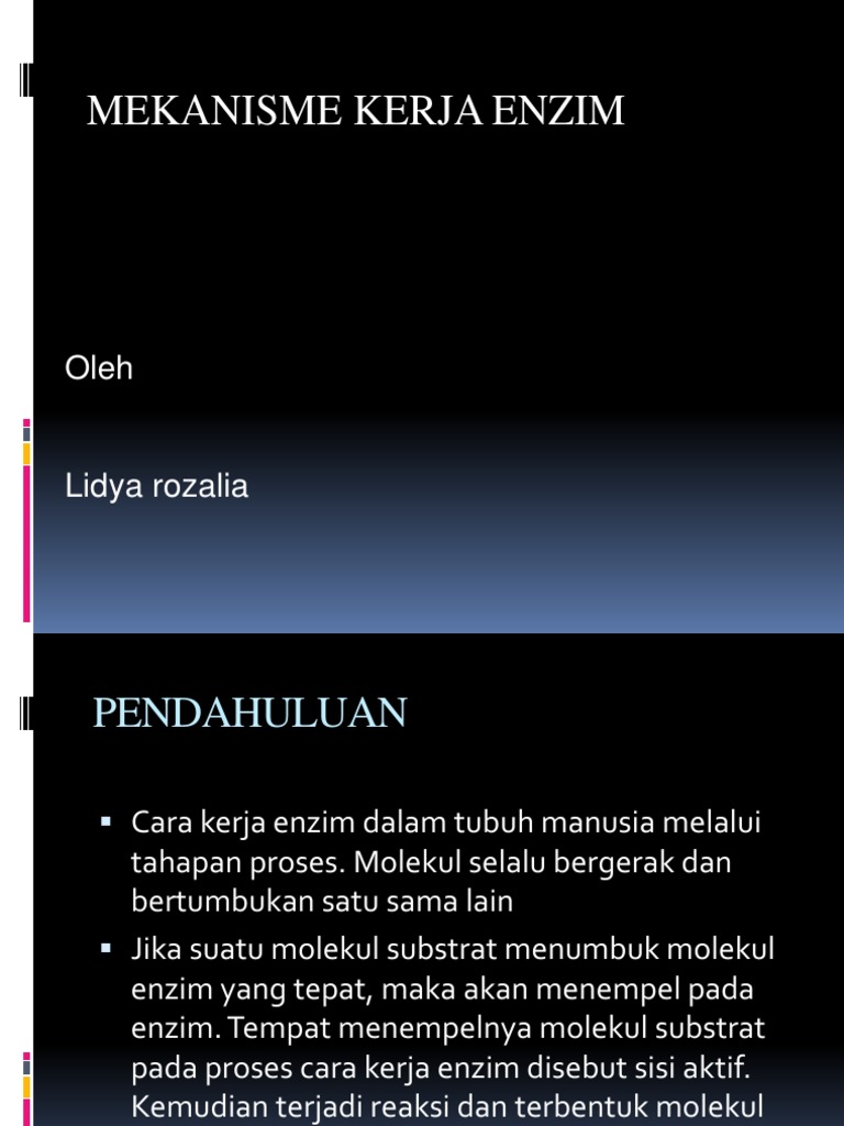 Mekanisme Kerja Enzim | PDF