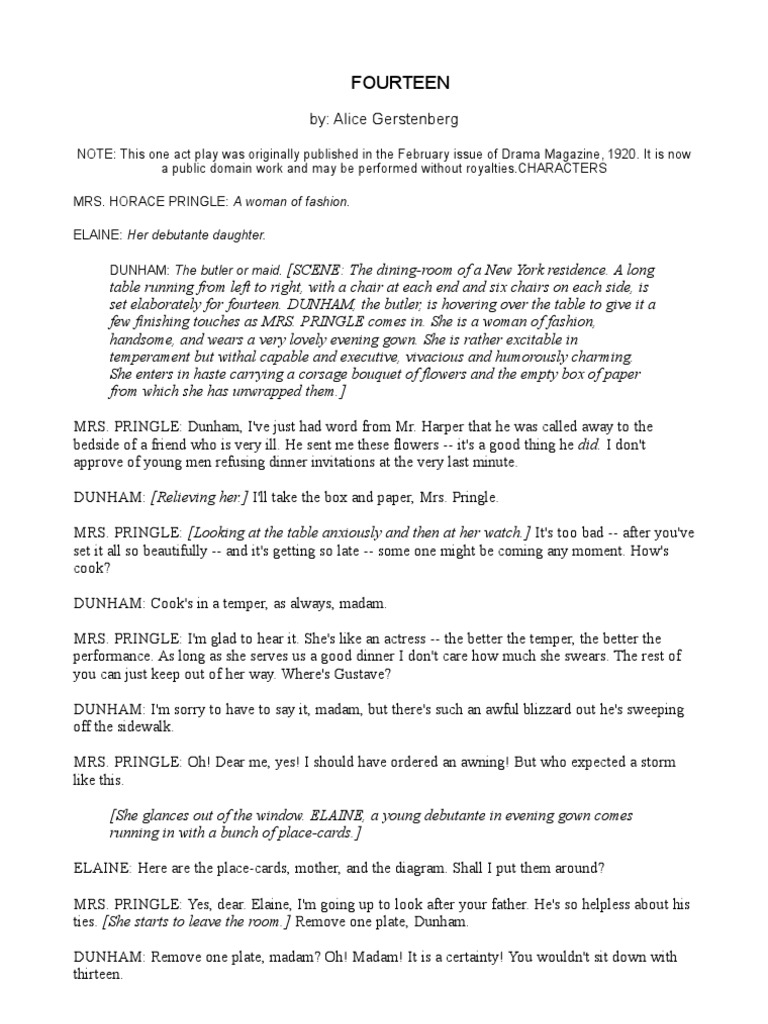 Fourteen One Act Play | PDF | Beverages